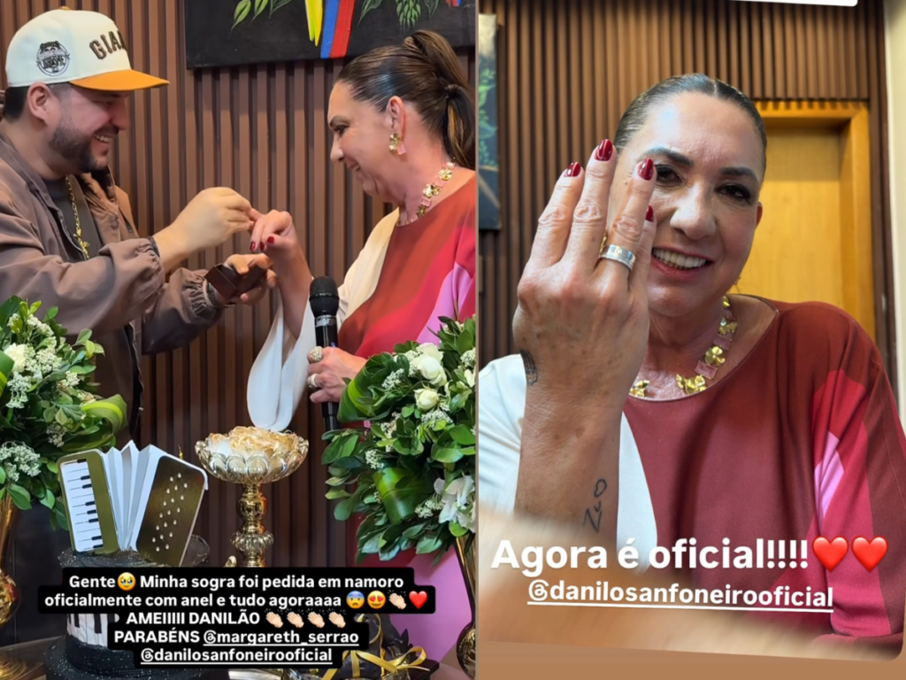 Mãe de Virginia recebe aliança de compromisso do namorado mais jovem